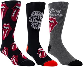 Amazon.com: PERRI'S SOCKS The Rolling Stones Assorted Crew Socks 3 Pair ...