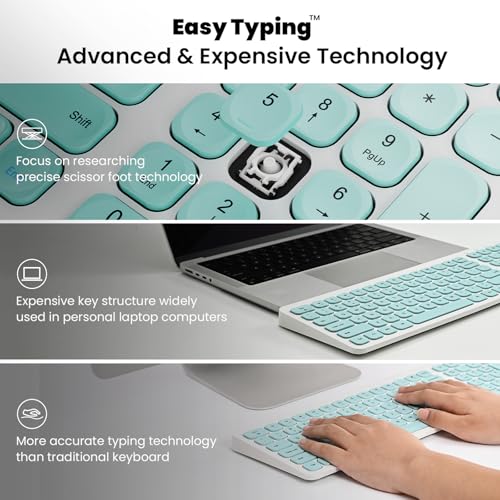 cimetech Keyboard and Mouse, Ergonomic Wireless Keyboard Mouse Combo ...