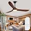 152CM Black Ceiling Fan No Light with Remote, Modern 3 Blades Wood ...