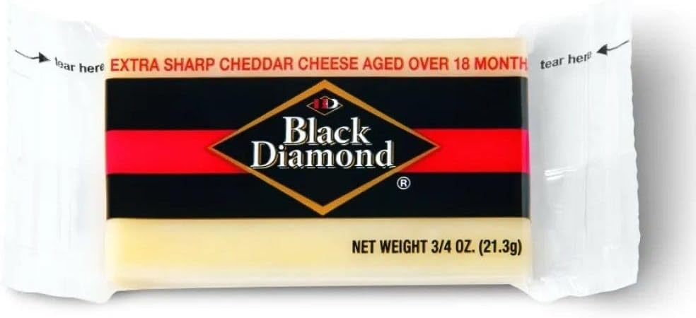 Amazon.com: Extra Sharp Cheddar Cheese Black Diamond Portions - Case (4 ...