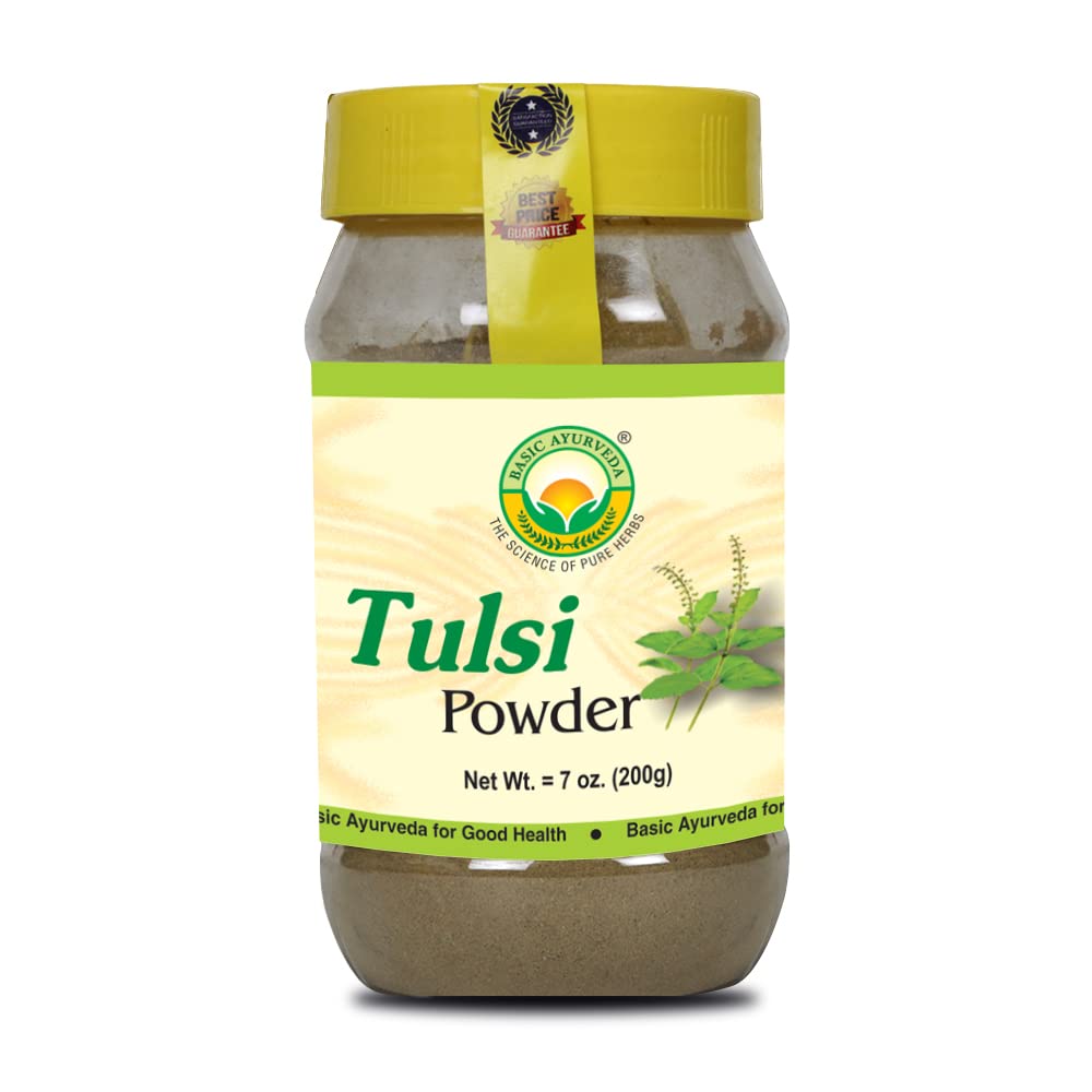 Amazon.com : BASIC AYURVEDA Holy Basil Powder | 7.05 Oz (200g ...
