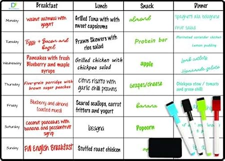 Meal Planner Whiteboard by DF Creations - Magnetic Weekly White Board ...