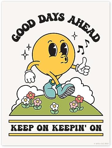 Amazon.com: Retro Poster Wall Art Print, Be Kind Poster, Positive Quote ...