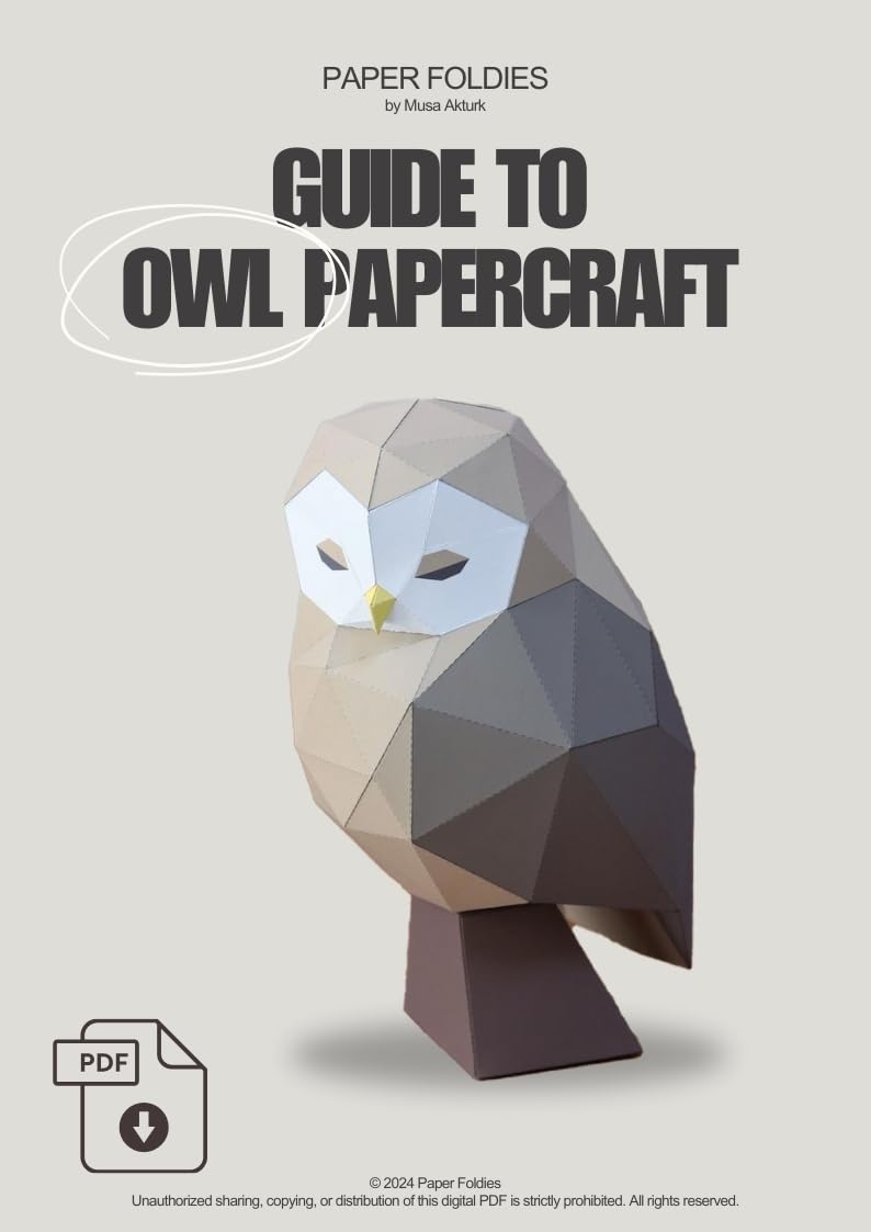 Creative 3D Low Poly Paper Model Owl Papercraft DIY: Animal Ornament ...