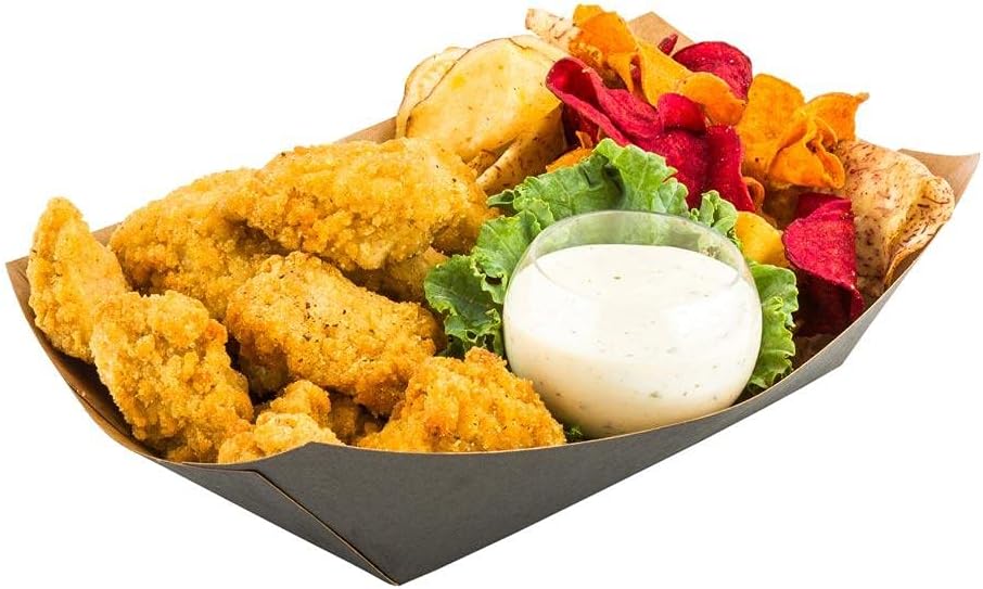 Amazon.com: Black Paper Bio Boat - 5 1/2" x 3 1/2" x 2" - 50 count box ...