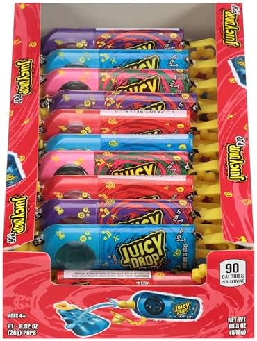 Amazon.com: Juicy Drop Sweet & Sour Lollipop Variety Party Pack - 21 ...