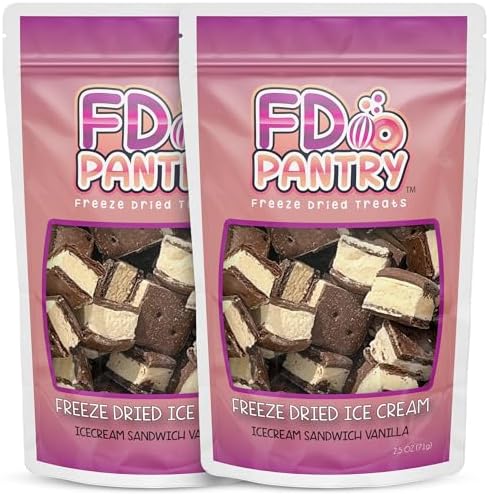 Amazon.com : Freeze Dried Ice Cream Sandwich Bites, 2 Pack, Vanilla ...