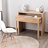Amazon.com: Tangkula Extendable Computer Desk with 2 Drawers, Small ...