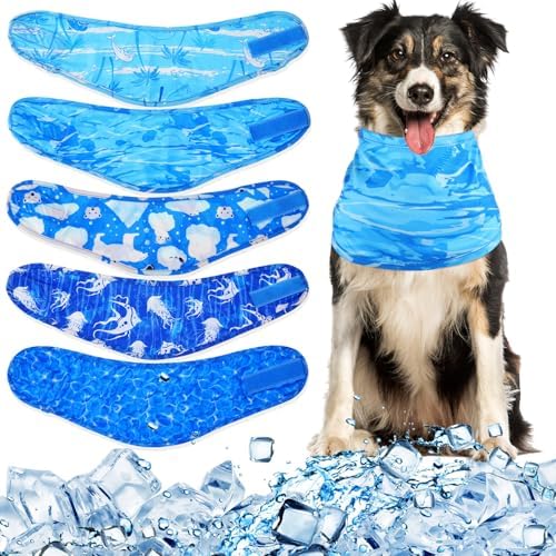 Amazon.com : Talltalk 5 Pieces Dog Cooling Bandanas Neck Wraps Ice ...