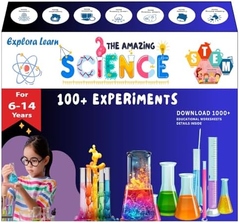 Buy Exploralearn 100 Science Experiment Kit for Ages 6-8-10-12-15 ...