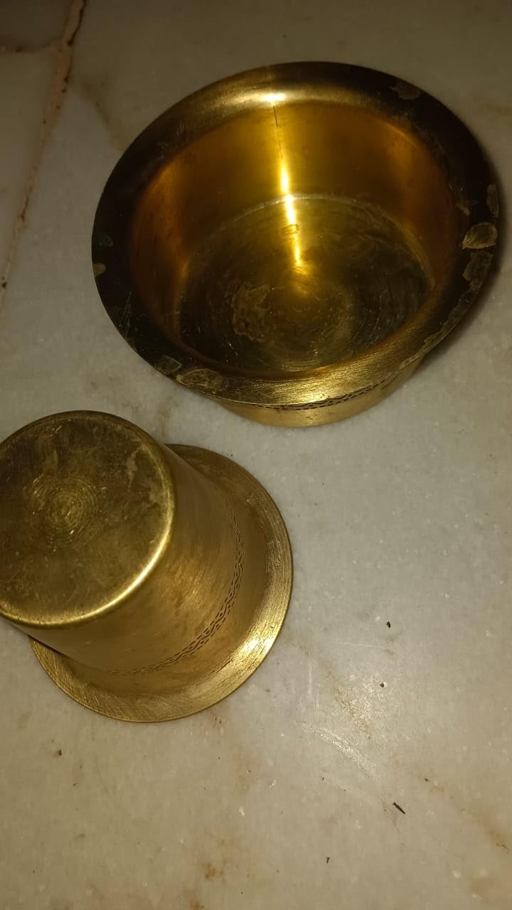 Buy Thangam South Indian Brass Coffee Cup Dawara/Dabara & Tumbler for ...