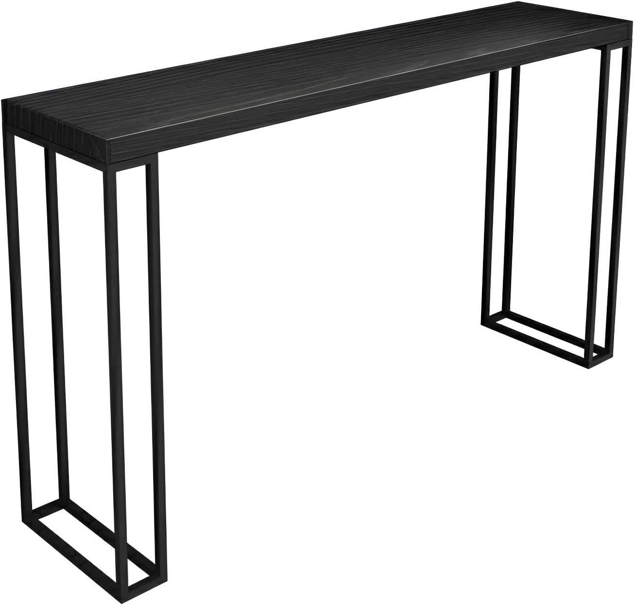 Amazon.com - LITFAD Solid Wood High Bar Table Stylish Industrial Black ...