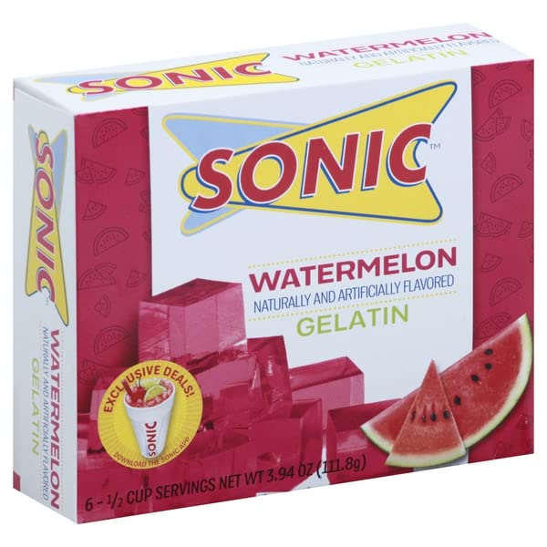 Amazon.com : Sonic, Watermelon Gelatin, 3.94 Ounce : Grocery & Gourmet Food