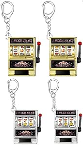 Amazon.com: Slot Machine Keychain Mini Casino Key Chains Kawaii ...