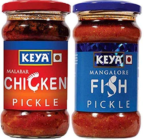 KEYA Malabar Chicken Pickle (270 g) and Mangalore Fish Pickles -270 g ...