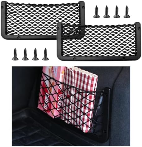 Amazon.com: Kewucn 2 PCS Car Storage Net Bag, ABS Plastic Frame Auto ...