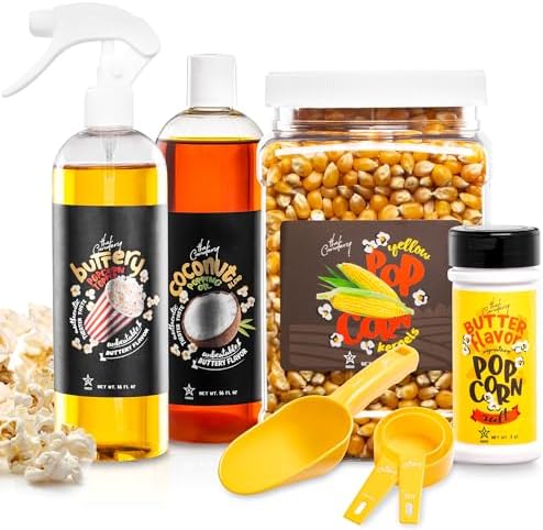 Amazon.com: The Candery Popcorn Bundle with 32oz Popcorn Kernels, 16oz ...