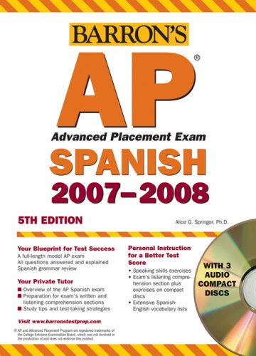 Amazon.com: Barron's AP Spanish, 2007-2008: with Audio CDs ...