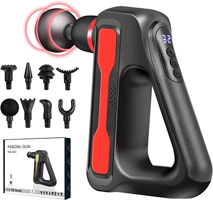 POWEREST New 32 Speed 8 Sport Head Triangle Massage Gun portable mini ...