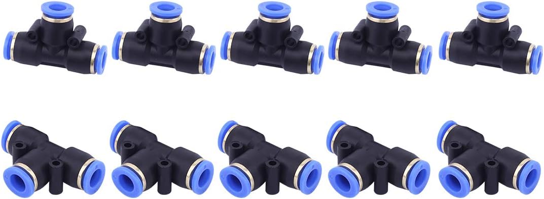 Metaland 1/2" OD Push to Connect Tee Fitting 3 Way T Shape Quick Push ...