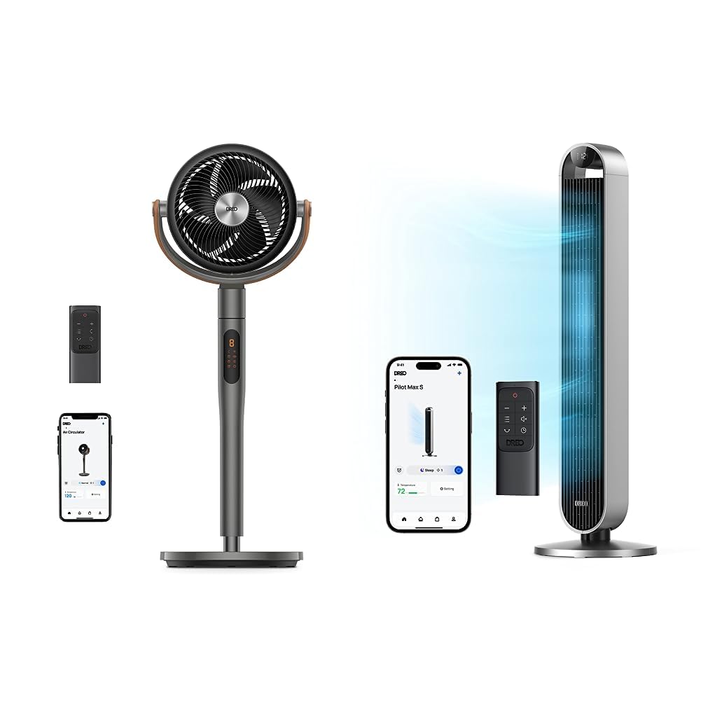 Amazon.com: Dreo Pedestal Fan with Remote, PolyFan 513S, 43'' Quiet ...