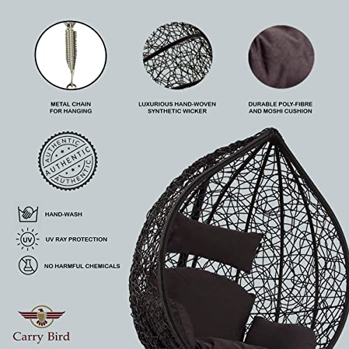 Carry Bird Wicker Rattan Wrought Iron Single Seater Swing Chair With ...