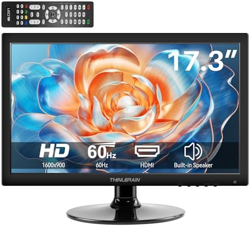 Thinlerian 17.3 Inch Computer Monitor, HD 1600x900 Display, HDMI VGA ...