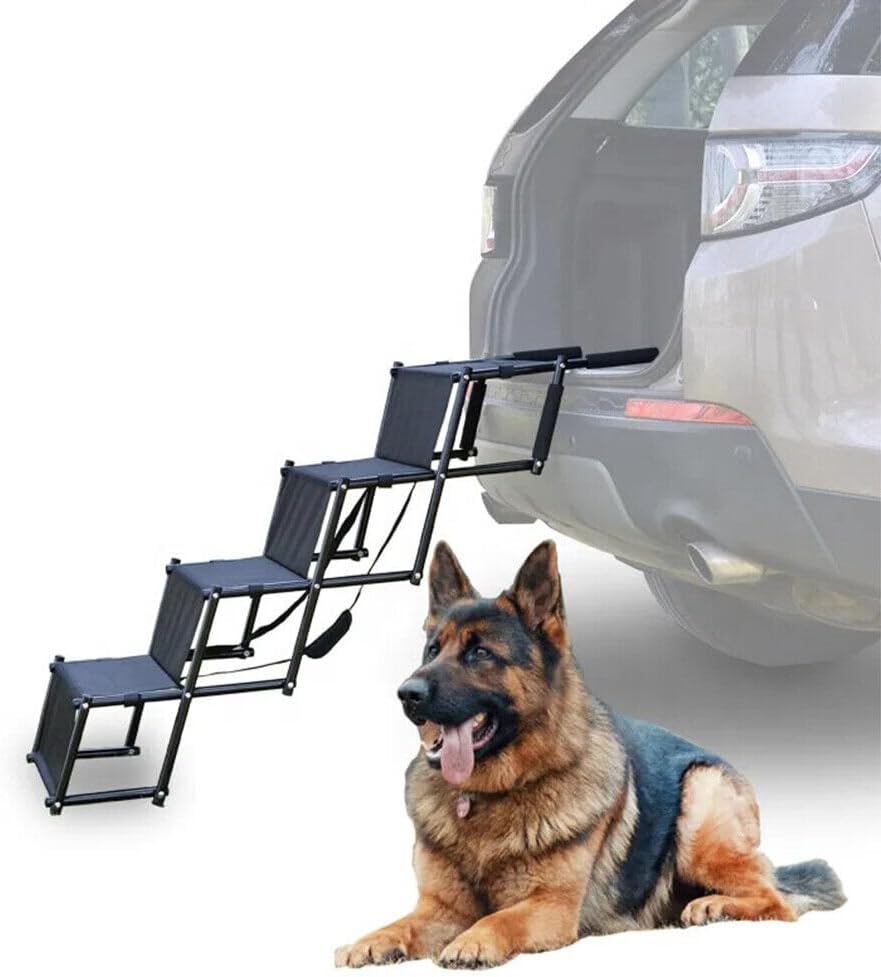 Amazon.com: Portable Folding Pet Ramp Steps Dog Steel Ladder with ...