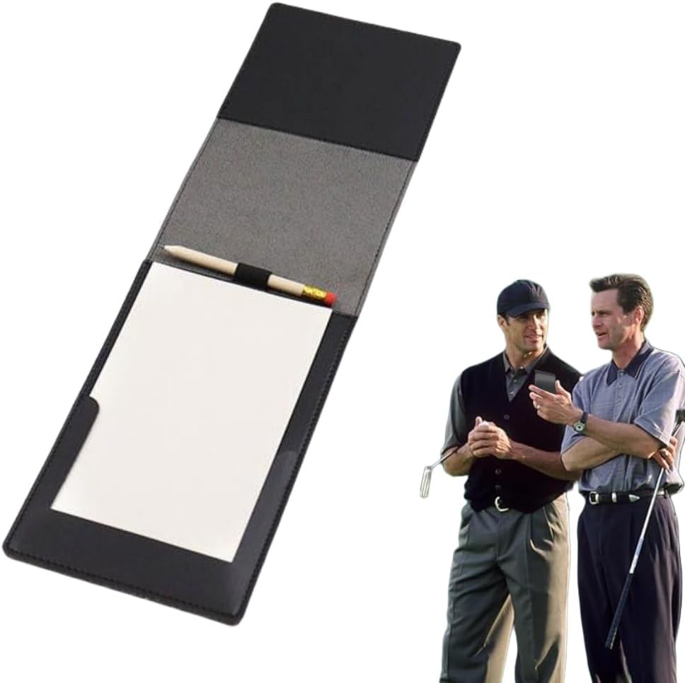 Golf Scorecard Holder, Leather Yardage Book Cover with Back Pocket ...