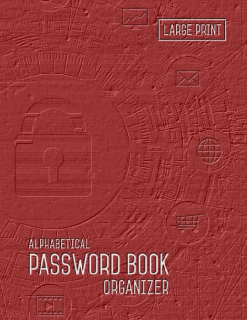 Amazon.com: Password Book Organizer Alphabetical: 8.5 x 11 Password ...