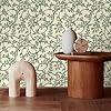 HEISIG 18"x236" Boho Green/Beige Leaves Fern Peel and Stick Wallpaper ...