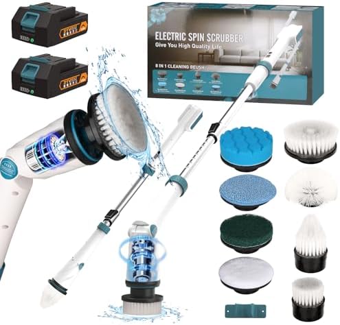 Amazon.com: Qimedo 1500 RPM Electric Spin Scrubber with Two Batteries ...
