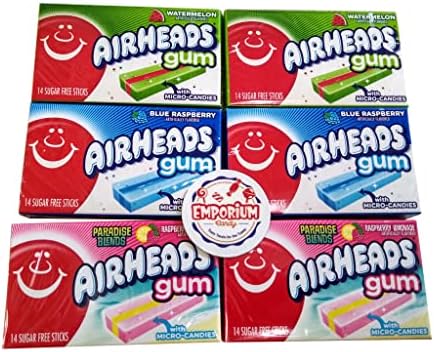 Amazon.com : Airheads Candy, Chewing Gum, Blue Rasberry Flavor, Sugar ...