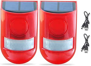 Amazon.com: Solar Strobe Light Alarm,Waterproof Outdoor Security Siren ...