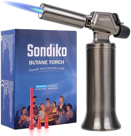 Amazon.com: Sondiko Butane Torch Kit S901 and HB1513, Refillable Butane ...