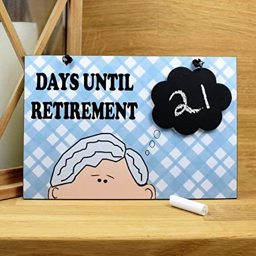 Days Until Retirement Chalkboard Countdown Plaque Handmade Wooden Home ...