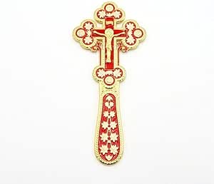 Amazon.com: Hand Held Priest Cross Orthodox Crucifix Jerusalem ...