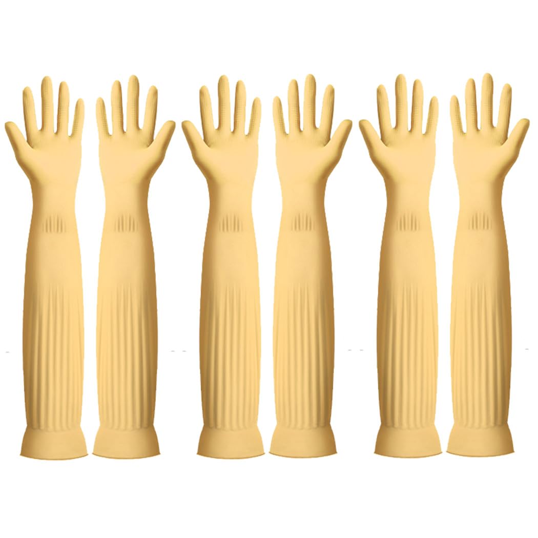 Amazon.com: Vsootal 3 or 6 Pairs Rubber Cleaning Gloves Long For ...