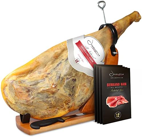 Amazon.com: Jamonprive Serrano Ham Bone in from Spain 15-17 lb + Ham ...