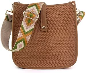 Amazon.com: Threaded Pear Lea Woven Courier - Crossbody Bags For Women ...