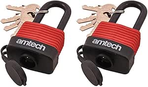 Amtech T0760 40mm Long Shackle Weatherproof Padlock, Outdoor Padlock, 4 ...