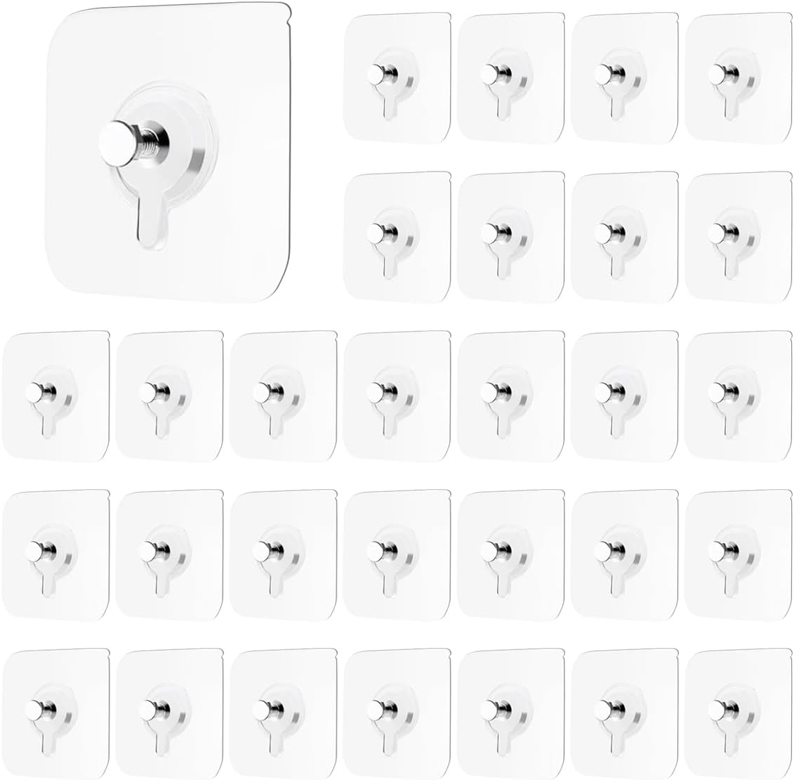 Adhesive Picture Hooks 30PCS, No Drilling Frame Hanging Hook, Picture ...