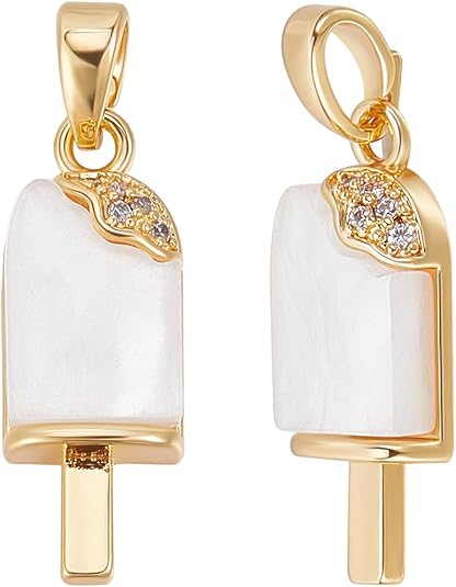 Amazon.com: Beebeecraft 1 Box 8Pcs Ice Lolly Charms 18K Gold Plated Ice ...