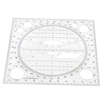 Amazon.com: FUNOMOCYA Drawing Ruler Plastic Geometric Ruler Plastic ...