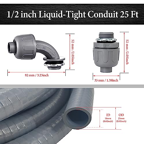 Flexible Liquid-Tight Conduit vs FlexConduit 50ft Kit vs DWALE Conduit ...