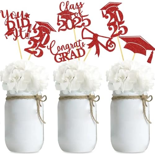 Amazon.com: Graduation Centerpiece Sticks 24PCS Glitter Grad Picks ...