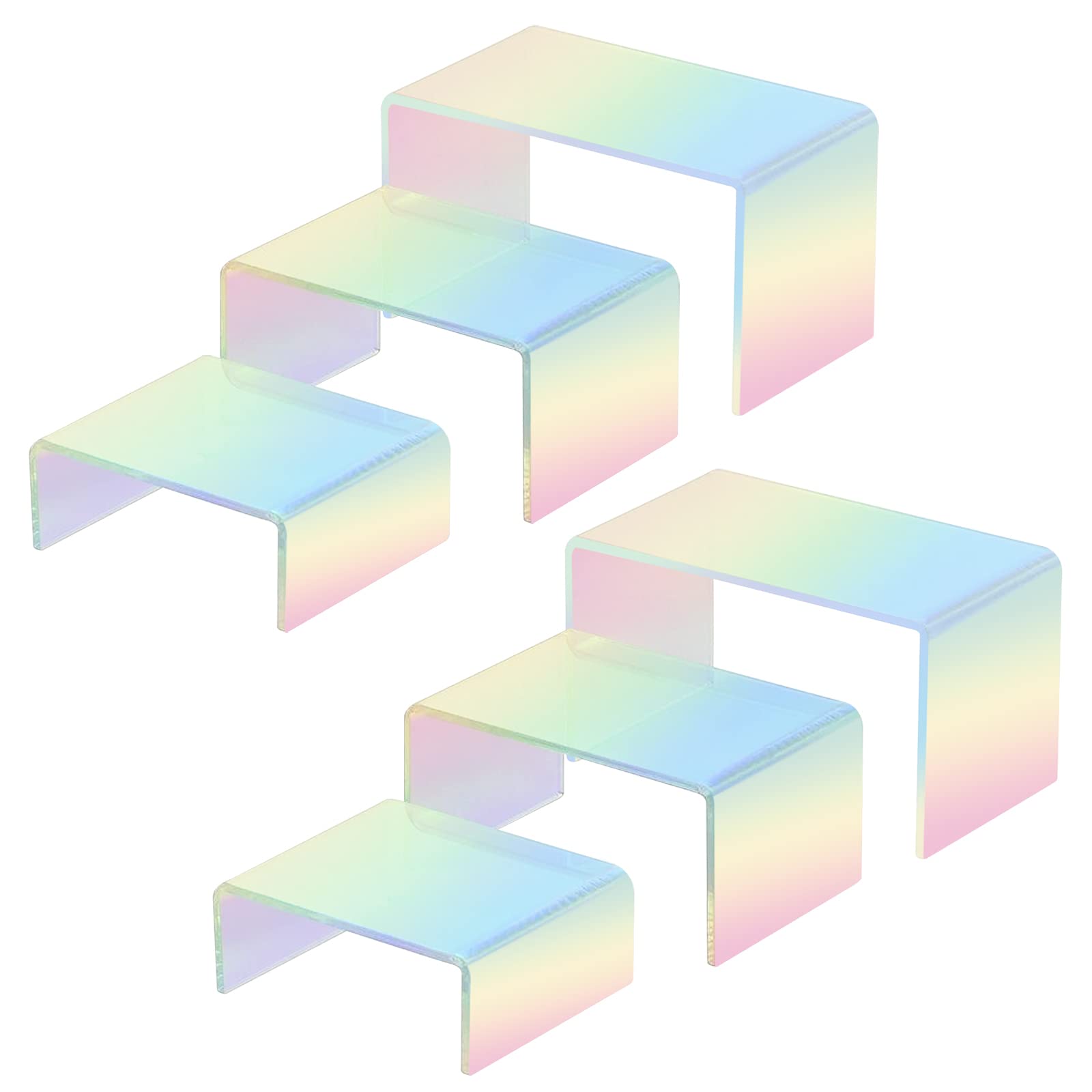 6 Pack Coloured Acrylic Display Risers Clear Acrylic Display Risers ...