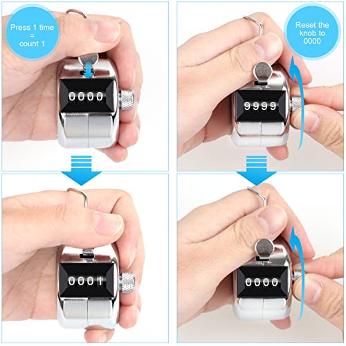 Snapklik.com : Oligei 2 Pack Metal Hand Counter Four-Digit Counter