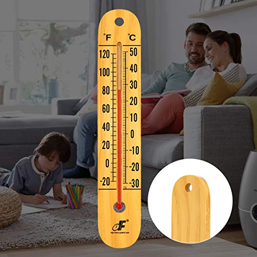 Snapklik.com : Defull Extra Large 10.5-Inch Wood Thermometer Wall ...