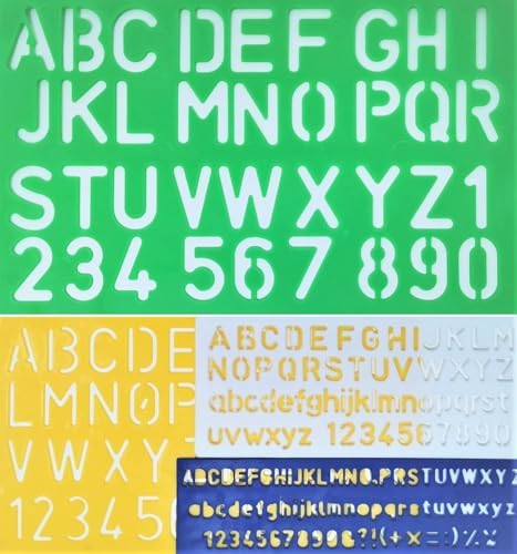 Belegao 4 PCS Letter Stencils Set, Plastic Alphabet Number Stencils ...